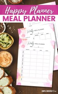 Happy Planner Meal Planner Printable